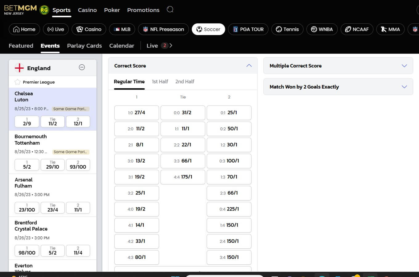 What Is Correct Score Betting?